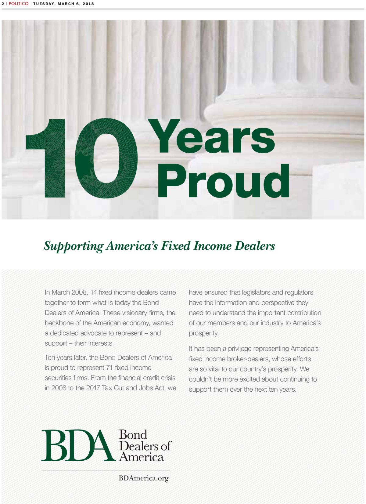 BDA’s 10 Year Anniversary is Highlighted in Politico – Bond Dealers of ...